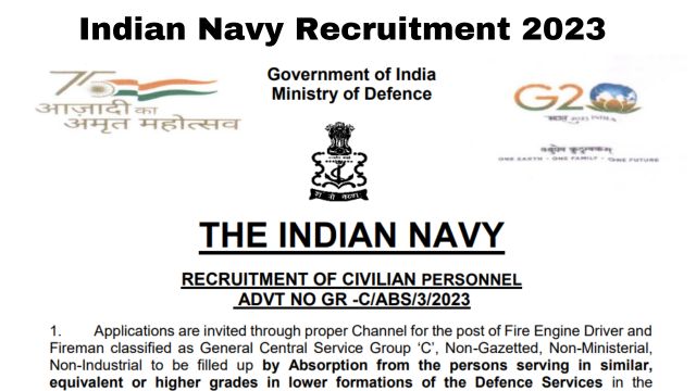 Indian Navy Recruitment 2023 Notification Out For 129 Fireman Posts