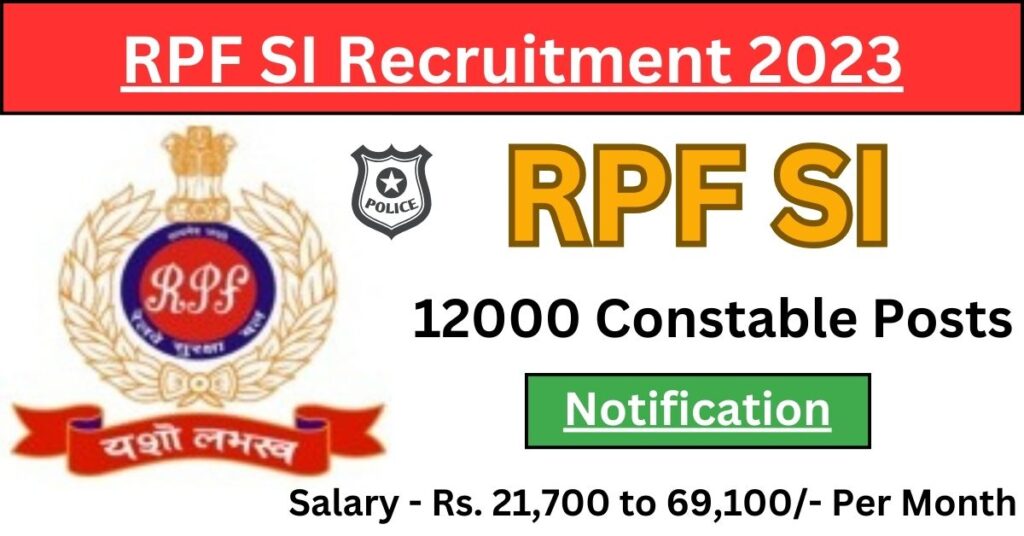 RPF SI Recruitment 2023 Notification Out Steps to Apply Online
