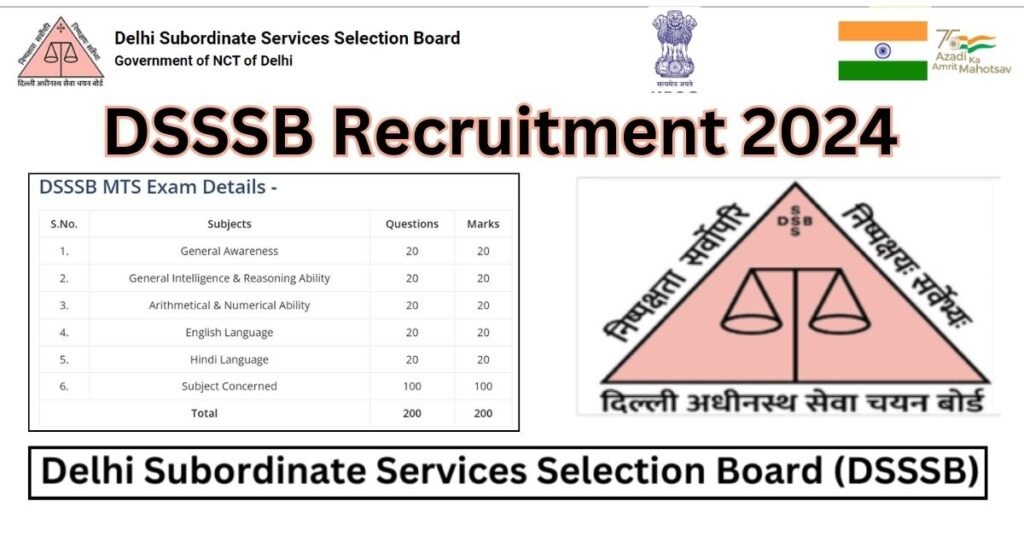 DSSSB Recruitment 2024 Apply For 567 MTS Posts